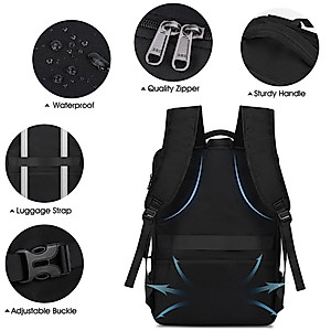 Travel Backpack for Men Women 17 Inch Flight Approved Carry on Backpack Waterproof Large 40L Laptop Backpack Luggage Daypack Business College School Computer Weekender Overnight Backpack,Black