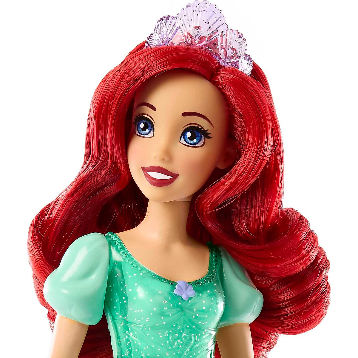 Mattel Disney Princess Toys, Ariel Fashion Doll, Sparkling Look with Red Hair, Blue Eyes & Tiara Accessory, Inspired by The Little Mermaid Movie