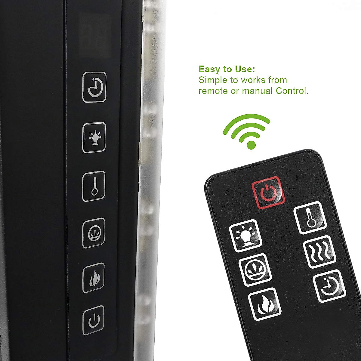 Geniqua 42" Wall/Stand Mounted Electric Fireplace w/Remote Heater LED Multi Flame Timer