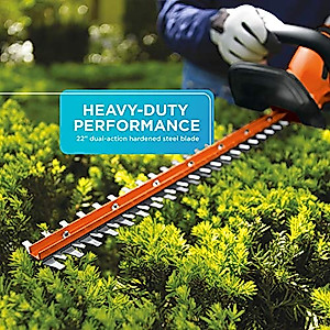 BLACK+DECKER 20V MAX Cordless Hedge Trimmer, 22-Inch, Tool Only (LHT2220B)