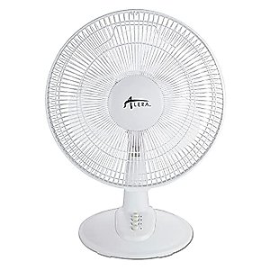 Alera ALEFAN122 3-Speed 12 in. Plastic Oscillating Desk Fan - White