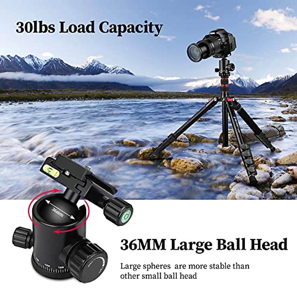 Tripod for Camera, Victiv 81 inch Professional Camera Tripod Monopod, Aluminium DSLR Tripod Heavy Duty for Travel with 360 Degree Ball Head and Phone Mount, Compatible with Canon Nikon Sony