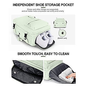 VGCUB Large Travel Backpack,Carry on Backpack for Women Men Airline Approved Gym Backpack Waterproof Business Laptop Daypack,Green With Toiletry Bag