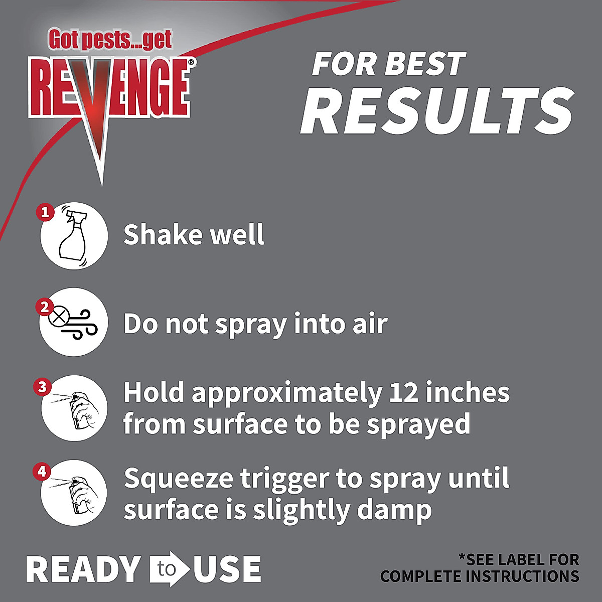 Bonide Revenge Termite & Carpenter Ant Killer Spray, 32 oz Ready-to-Use Long Lasting Pesticide for Indoors and Outdoors