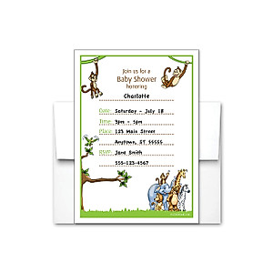 Personalized 30 Baby Shower Invitations Boy or Girl (with Envelopes) - Gender Neutral