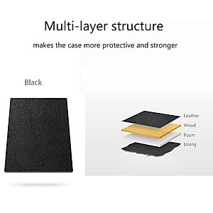 Crossrock Wooden Guitar Case Fits 335 Style 6-String Semi-Hollow Electric Guitars- Stainless Steel Latches, Sponge Lining, Metal Feet, Storage Space-Black (CRW620SABK)