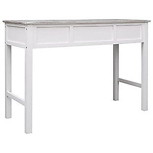 Youuihom Small Computer Desk Study Table for Small Spaces Home Office Rustic Student Laptop PC Writing Desks, Writing Desk Gray 43.3"x17.7"x29.9" Wood