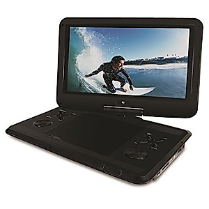 Ematic Portable DVD Player with 12-inch LCD Swivel Screen, Travel Bag, Headphones and Remote Control, Black