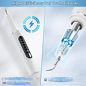 TESECU Dog Plaque Remover for Teeth, Dog Tooth Brushing Kit for Tartar, 5 Modes Pet Dog Teeth Cleaning, Dog Pet Puppy Dental Toothbrush Tool, Pet Teeth Cleaning Suitable for Dog/Cat