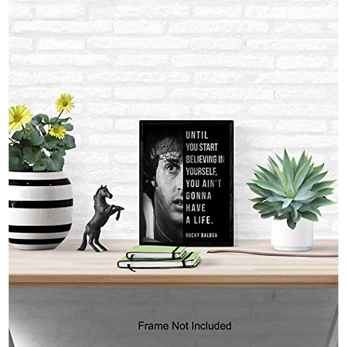Rocky Poster -8x10 Motivational Wall Art - Inspirational Quotes Decor - Positive Uplifting Gift - Men, Teens, Boys, Sports, Boxing Fan, Entrepreneur - Dorm, Home Office, Bedroom, Living Room