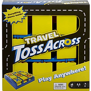 Mattel Games Travel TOSS Across Tic Tac Toe Tossing Game with Target Unit & 2 Bean Bags for 2 Players Ages 5 Year Old & Up