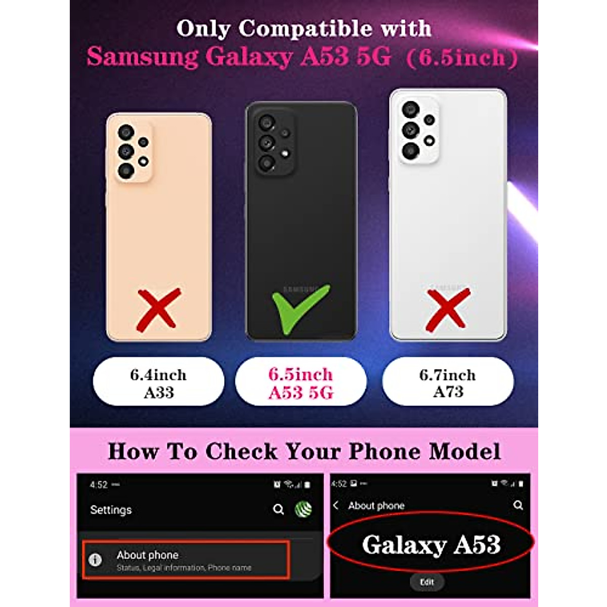 Goocrux for Samsung Galaxy A53 5G Case Skeleton for Women Girls Cute Skull Girly Phone Cover Gothic Design Aesthetic with Slide Camera Cover Funny Cool Cases for Galaxy A53 6.5''