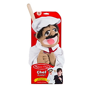 Melissa & Doug Chef Puppet (Al Dente) with Detachable Wooden Rod - Pretend Play Chef Puppet Chef Pepe