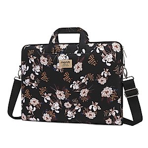 MOSISO Laptop Bag for Women, 15 inch Computer Bag Compatible with MacBook, HP, Dell, Lenovo, Asus, Notebook, 15.6 inch Laptop Shoulder Bag Carrying Messenger Sleeve with Strap, Wheatear Print