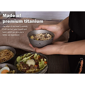Boundless Voyage 400ml Camping Titanium Single-Walled Bowls Lightweight for Outdoor Hiking Dinnerware A-Ti1105T