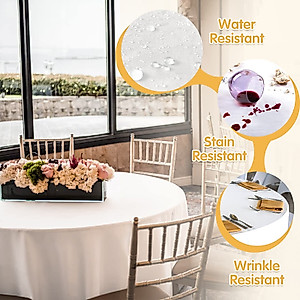 BRILLMAX 6 Pack White Round Tablecloths 90 Inch - Circle Bulk Linen Polyester Fabric Washable Table Clothes Cover for Wedding Reception Banquet Birthday Party Buffet Restaurant