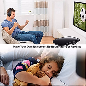 CarThree Wireless TV Headphones Folding Over Ear Headphones with 2.4GHz RF Transmitter Digital Optical/ 3.5mm Input, 200ft Range No Audio Delay, Ideal for TV Watching & Seniors