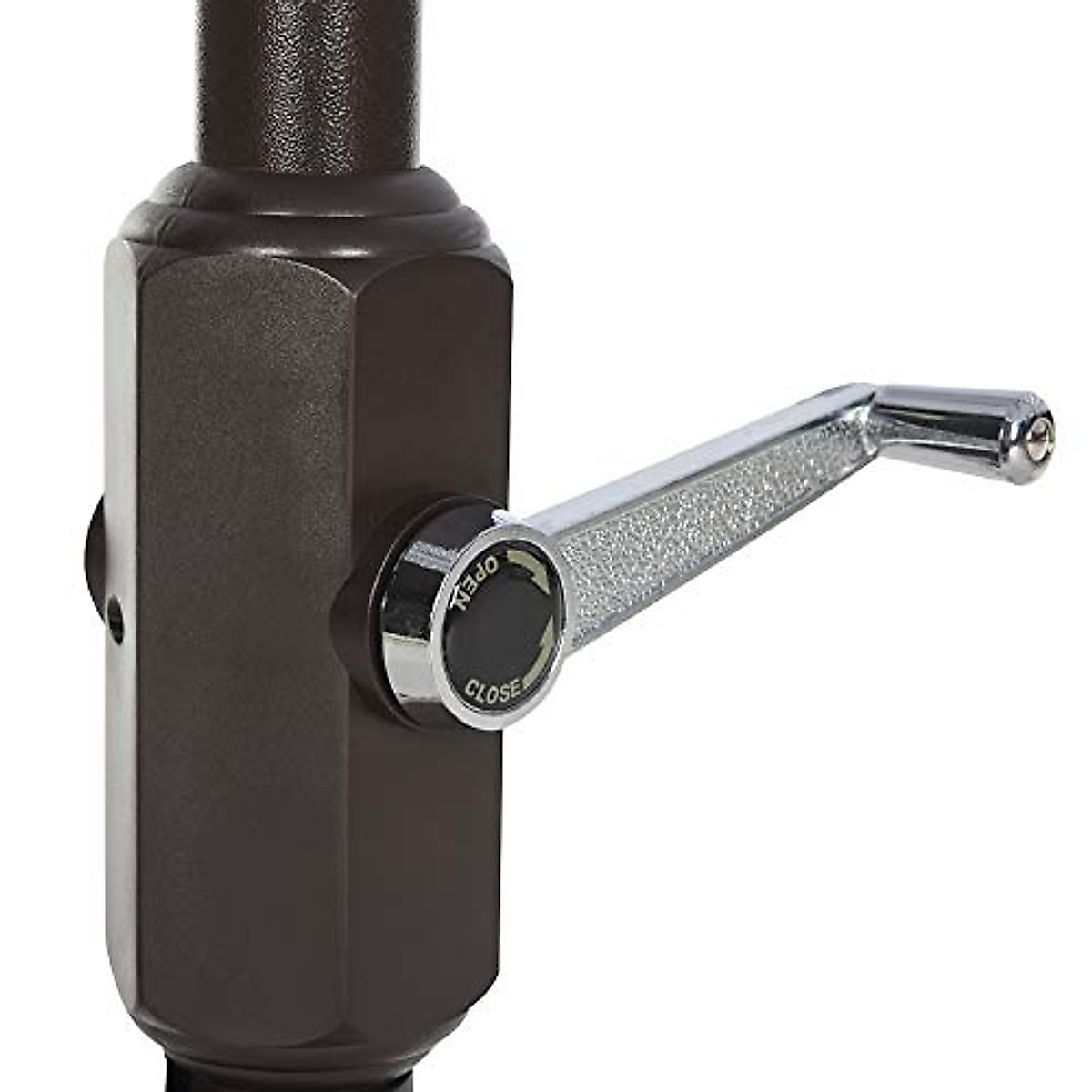 Safavieh PAT8006E Outdoor Collection Elegant White and Black Valance 9Ft Auto Tilt Umbrella