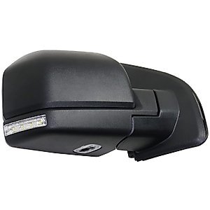 Kool Vue Right Power Heated Mirrors for Ford F-150 2015-2018 Manual Fold With Signal Light, Spotter Glass & Puddle Lamp; Without Memory & Auto-Dimming Textured Standard Cab, Up To 02/26/18