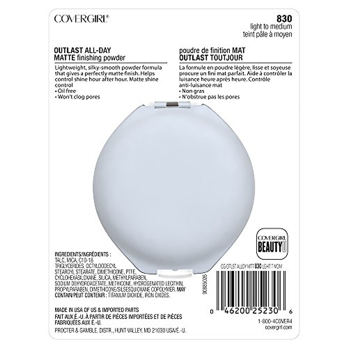 COVERGIRL Outlast All-Day Matte Finishing Powder Light to Medium .39 oz (11 g) (Packaging may vary)