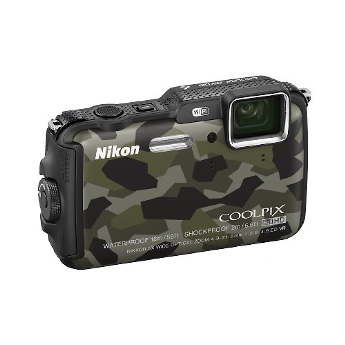 Nikon COOLPIX AW120 16.1 MP Wi-Fi and Waterproof Digital Camera with GPS and Full HD 1080p Video (Camouflage) (Discontinued by Manufacturer)