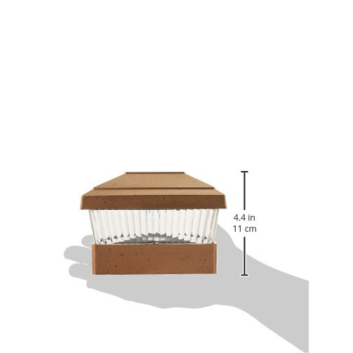 iGlow 8 Pack Copper Outdoor Garden 5 x 5 Solar LED Post Deck Cap Square Fence Light Landscape Lamp PVC Vinyl Wood Bronze