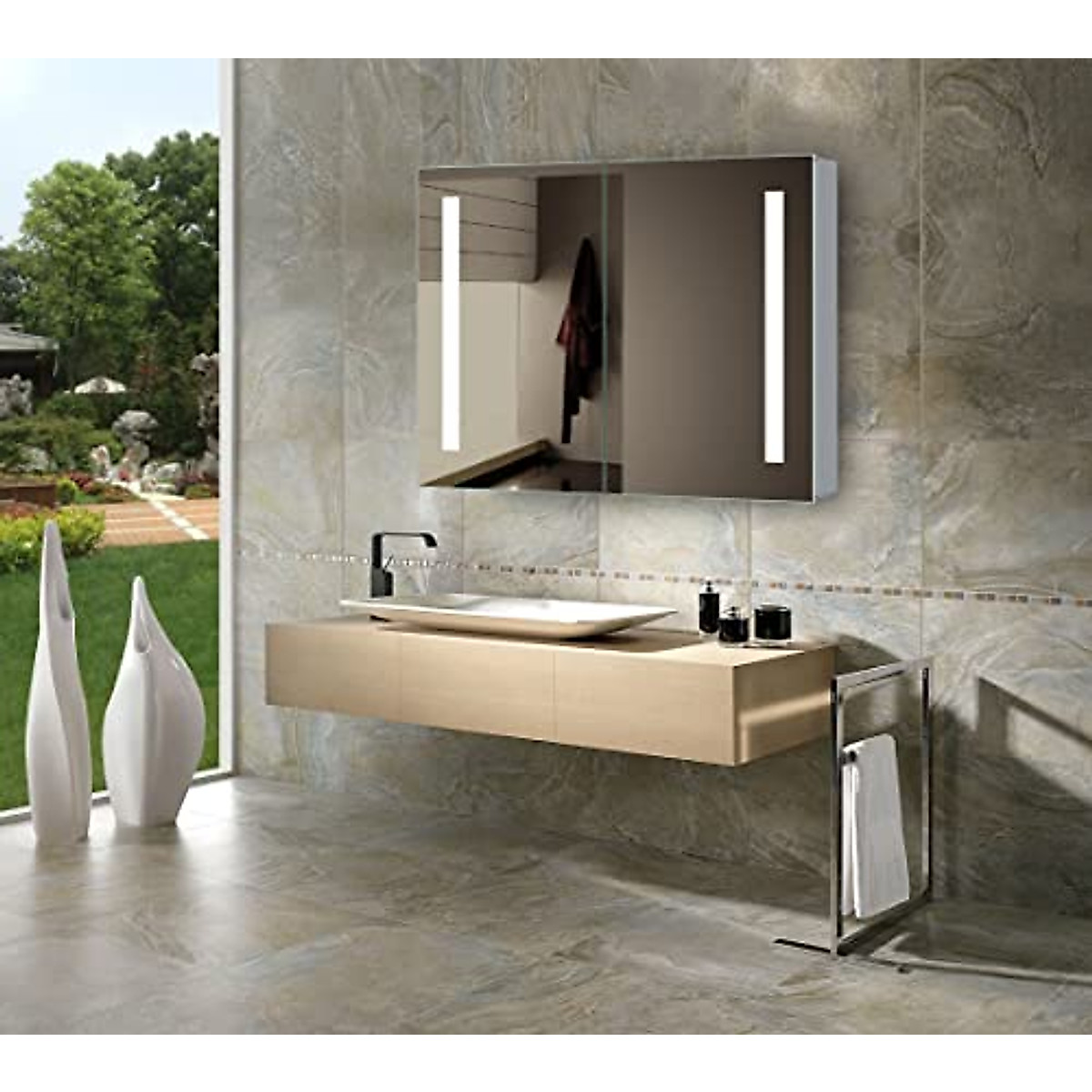 Miseno MMC3026LED MMC3026LED 30" W x 26" H Rectangular Frameless Wall Mounted Medicine Cabinet with LED Lighting