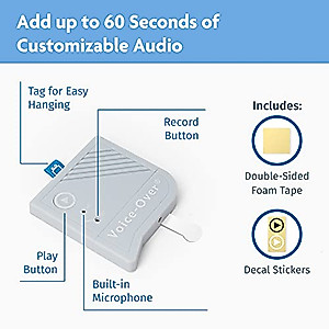 VoiceGift Voice-Over® 60 Second Voice Recorder Insert for Personal Messages, Audio Recording Device for Picture Frames, Albums, Scrap Books, Books, Blankets and Quilts