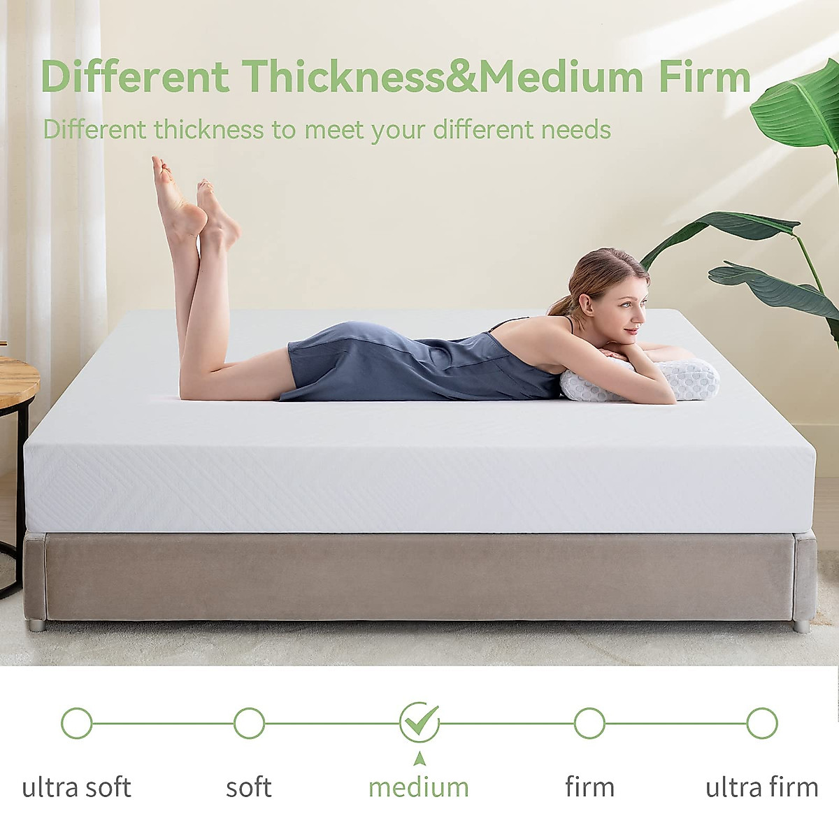 Opoiar 10 Inch King Size Memory Foam Mattress,Cooling Gel Mattress Bed in a Box,Mattress for Back Pain Relief,Supportive Pressure Relief,CertiPUR-US Certified,Made in USA,Medium,White