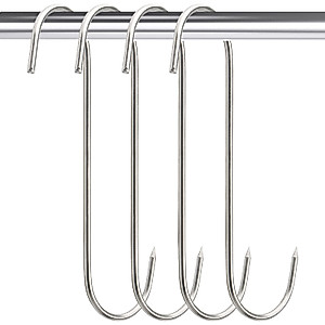 MAHIONG 40 PCS 6.3 Inch Meat Hooks, Stainless Steel S-Shaped Butcher Hook Smoking Hook Meat Processing for Hanging, Drying, BBQ, Chicken, Ribs