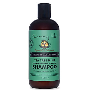 Sunny Isle Jamaican Black Castor Oil Tea Tree Mint Shampoo 12oz | Extreme Hydration & Detangling | Hair Growth & Itchy Scalp