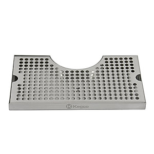 Kegco DP-920D Beer Drip Tray Stainless Surface Mount 3" Column Cut-Out with Drain
