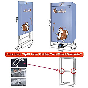 KOFOHON Apartment Clothes Dryer Portable Heated Laundry Drying Rack Remote Control Low Noise 1600W-1.6Meters for RV Camping Home110V