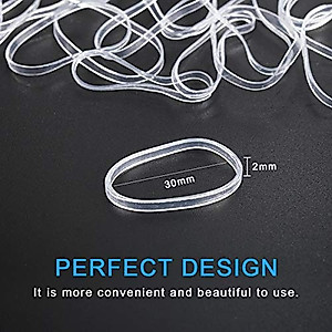 AHIER 2000PCS Clear Elastic Hair Bands, 2mm in Width and 30mm in Length Hair Ties, Disposable Hair Holders, Ideal for Long or Short Hair, Daily Hairdos, Unisex, All Ages, 2E+3 Count