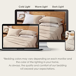 DAPU 100% Linen Pillowcases 20x30 Inches Pillow Cases (Pack of 2) with Envelope Closure, Stone Washed Breathable and Cooling (Natural Linen, Queen)