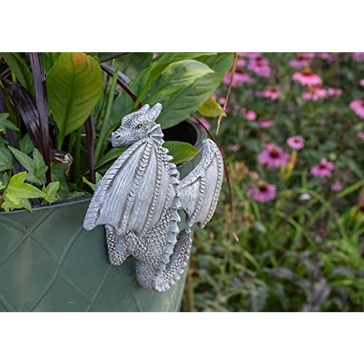 NAT & Jules Dragon Concrete Finish 7.25 x 6 Resin Stone Garden Pot Hanger