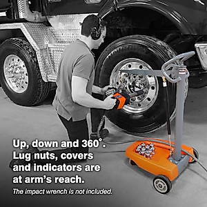 Martins Industries Mobile Impact Wrench Holder, Support Impact Wrenches up to 50 lb, Up, Down, and 360, Strong Gas Spring, Reduce Fatigue and Injury