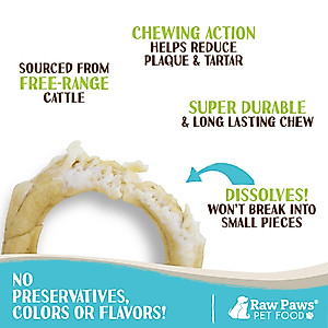 Raw Paws Compressed Rawhide Rings for Dogs, 6-inch, 5-Count - Packed in The USA - Rawhide Ring for Dogs - Digestible Rawhide Donuts - Natural Hide Dogs Chews - Natural Puppy Teething Rings