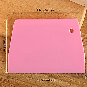 10 Pcs Trapezoidal Dough Scrapers, Hard Plastic Cutters, Food-safe Plastic Dough Cutter, Bench Scraper with Small Hole, Multipurpose Kitchen Gadgets Food Scrapers for Baking Pasta Pastry Pizza Cake