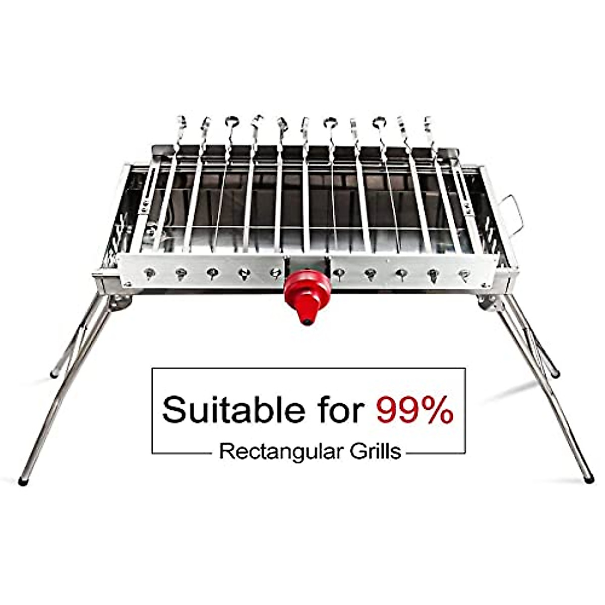 HAOONE Portable Battery Operated Automatic BBQ Grill Rotisserie with 11 Skewers