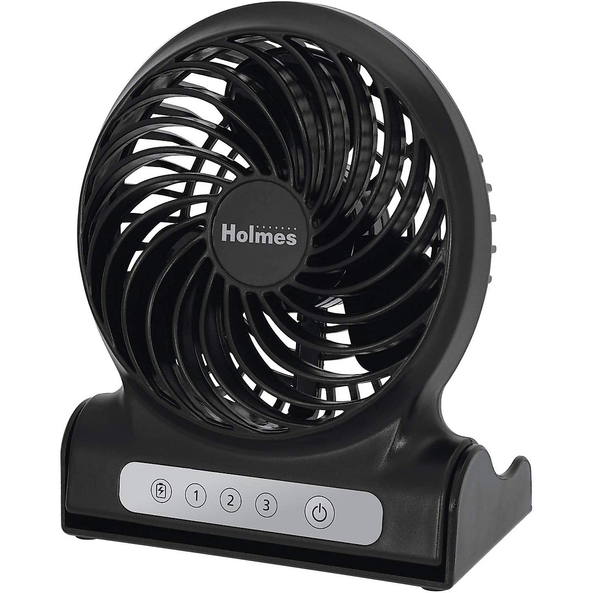 Holmes 4" Personal Fan Rechargeable Battery Operated - Black