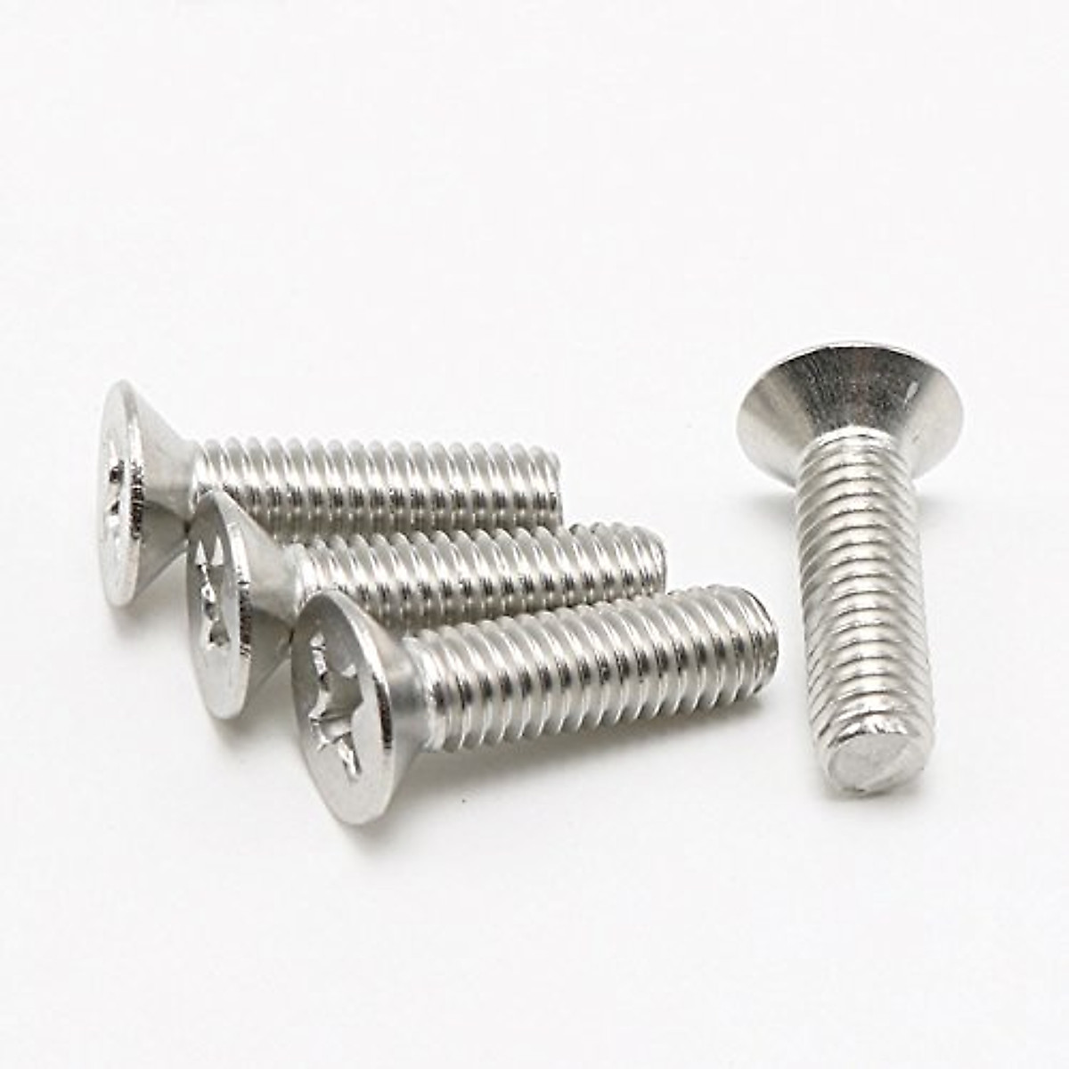 M1.4 Phillips Flat/Countersunk Head Machine Screws,A2 Stainless Steel,Thread Length 3 to 12mm,Pack 100-piece (M1.4 x 4mm)