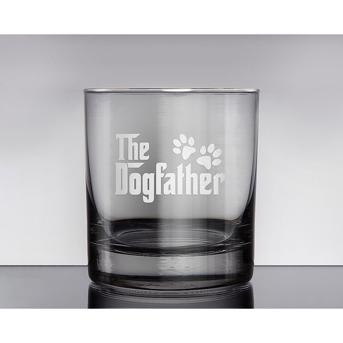 Promotion & Beyond Dogfather Cute Paws Whiskey Glass - Funny Gift for Dad Uncle Grandpa From Daughter Son Wife - Father's Day