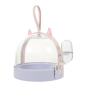 Ipetboom 1Pc Hamster Carrier, Bird Carrier Critter Cage Hamster Carrier Bag Portable Hamster Cage Travel Bag with Water Bottle Outdoor Handbag for Small Animals, Purple