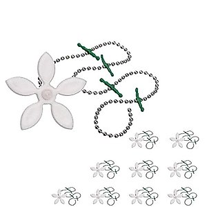 10 Pack Flower Shape Shower Drain Sink Remover Hair Filter Chain Hook - Catcher Strainer Hair Snare for Bathroom, Kitchen, Bathtub