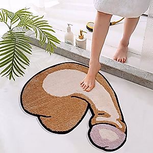 Meideli Bathroom Rugs, Funny Shape Kitchen Mat Soft & Non-Slip Front Door Mat Carpet Floor Rug, Area Rug for Living Room, Bathroom, Kitchen,Bedroom, Home Decor 15.75" * 23.62" Brown