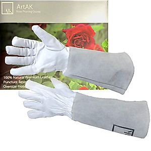 Rose Pruning Gloves Gauntlet Garden Gloves Leather Long Gardening Gloves for Women Rose Gloves Cut Proof Work Gloves White Garden Gloves for Rose Gardening Gloves Rose Bushes Ready to Plant Cowhide S