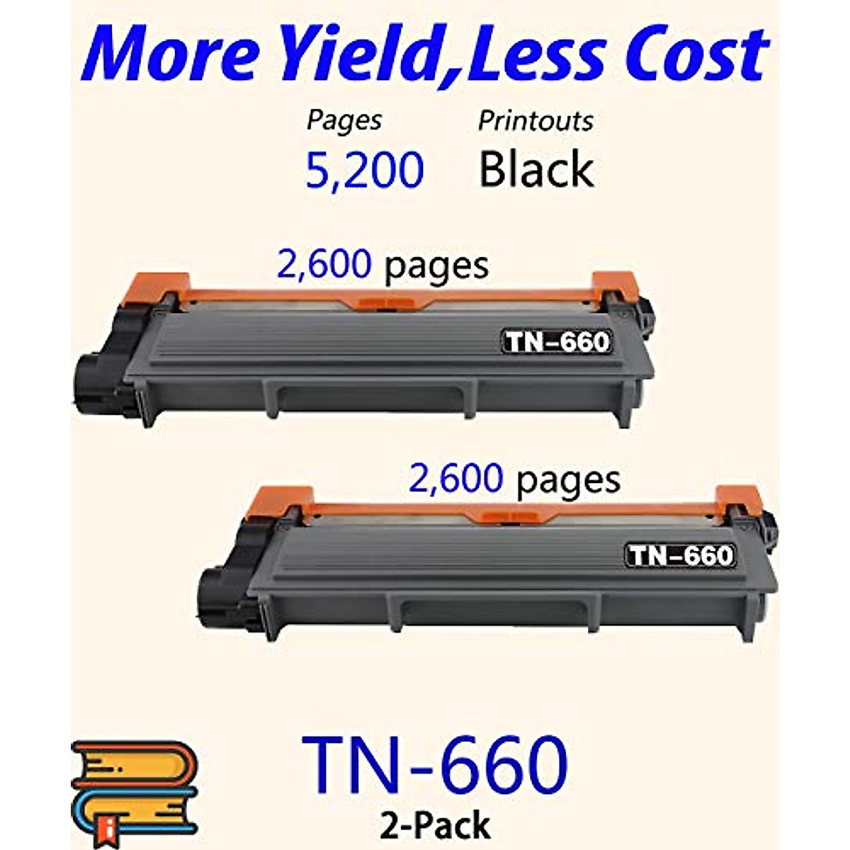 (2-Pack, Black)ColorPrint Compatible TN660 Toner Cartridge Replacement for Brother TN-660 TN630 TN-630 Work with HL-L2380DW HL-L2300D HL-L2340DW MFC-L2680W MFC-L2740DW MFC-L2685DW DCP-L2540DW Printer