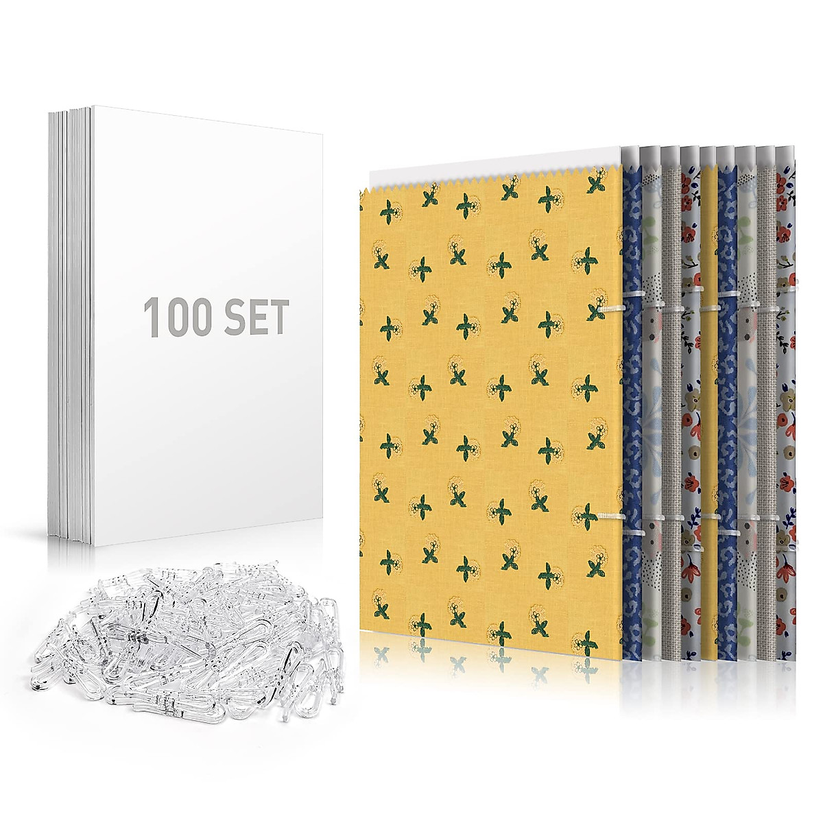 Thickened Fabric Organizer Boards for Books, Comics and Magazines - 100 PCS of 7.5 * 10.5 Inch Comic Book Boards and Magazine Backing Boards with U Shape Plastic Alligator Clips（400PCS）…