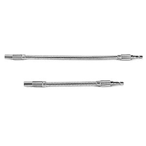 QWORK Flexible Extension Drill Bit Holder, 7.9" and 11.8" Flex Shaft Impact Driver Quick Change Magnetic 1/4 Hex Shank Connection for Power Drill, 2 Pcs